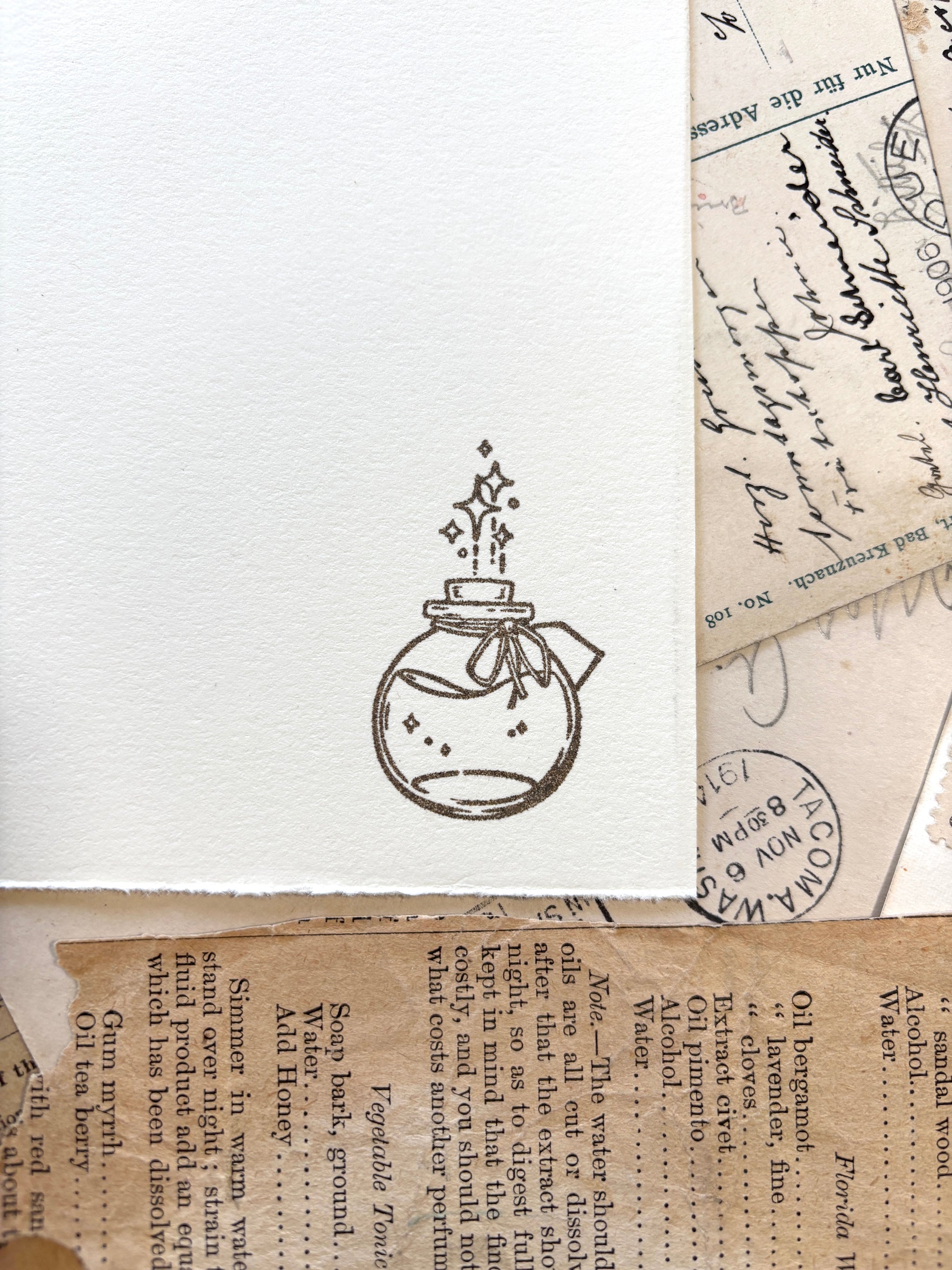 Ink potion bottle rubber stamp – The Creeping Moon