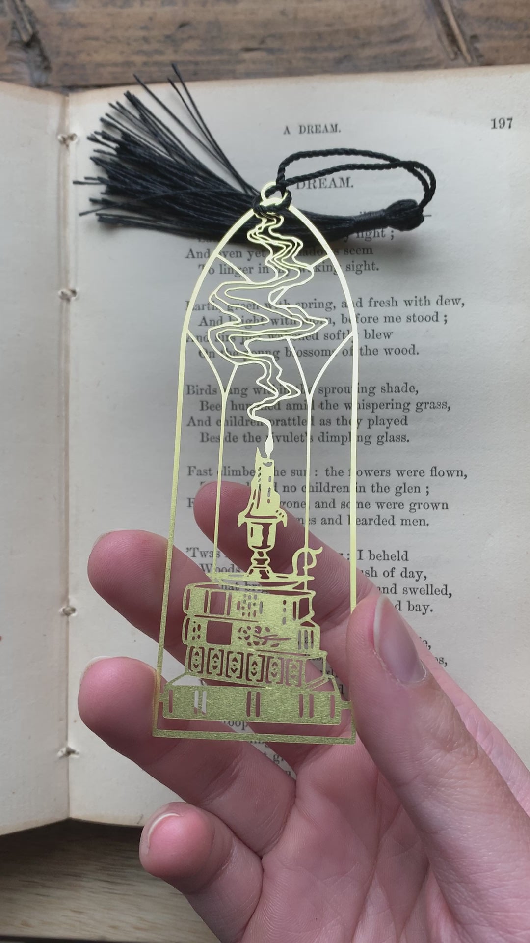 Cathedral candlestick metal bookmark – The Creeping Moon
